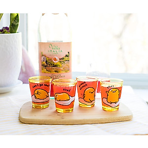 Gudetama Sleepy 1.5-Ounce Mini Glass Cups | Set Of 4