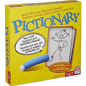 Mattel Games Pictionary Board Game, Drawing Game for Kids, Adults and Game Night with Dry Erase Markers and Boards
