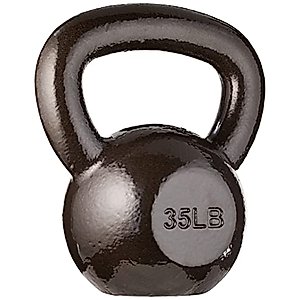 Amazon Basics Cast Iron Kettlebell, 35 pound, Black
