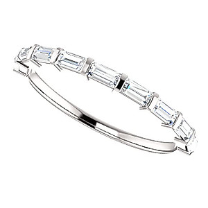 Love Band 0.75 CT Baguette Moissanite Engagement band, Bridal Statement Band, 925 Sterling Silver, Colorless Moissanite Engagement Band for Women, Perfect for Gift Or As You Want (6)