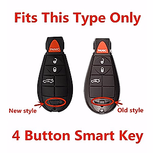 Rpkey Silicone Keyless Entry Remote Control Key Fob Cover Case protector Replacement Fit For Dodge Challenger Charger Journey Magnum M3N5WY783X IYZ-C01C(gules)