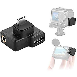 Microphone 3.5mm/USB-Cc Adapter Audio External Mic Mount for TRS Plug Osmo Action Accessories
