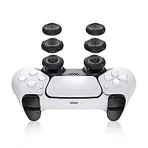 GeekShare Thumb Grip Caps for Playstation 5 Controller, Thumbsticks Cover Set Compatible with Switch Pro Controller and PS4 PS5 Controller, 3 Pairs / 6 Pcs (Black)