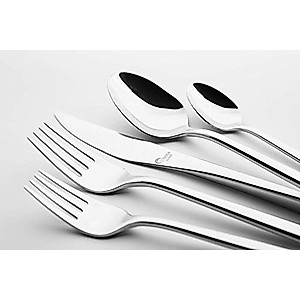 Divitis Home Sirius Silverware Set 20 Piece, 18/10 Stainless Steel Set for 4 (Dinner Spoons, Dinner Forks, Salad Forks, Dinner Knives, Teaspoons), Flatware Set, Cutlery Set, Forks and Spoons Set