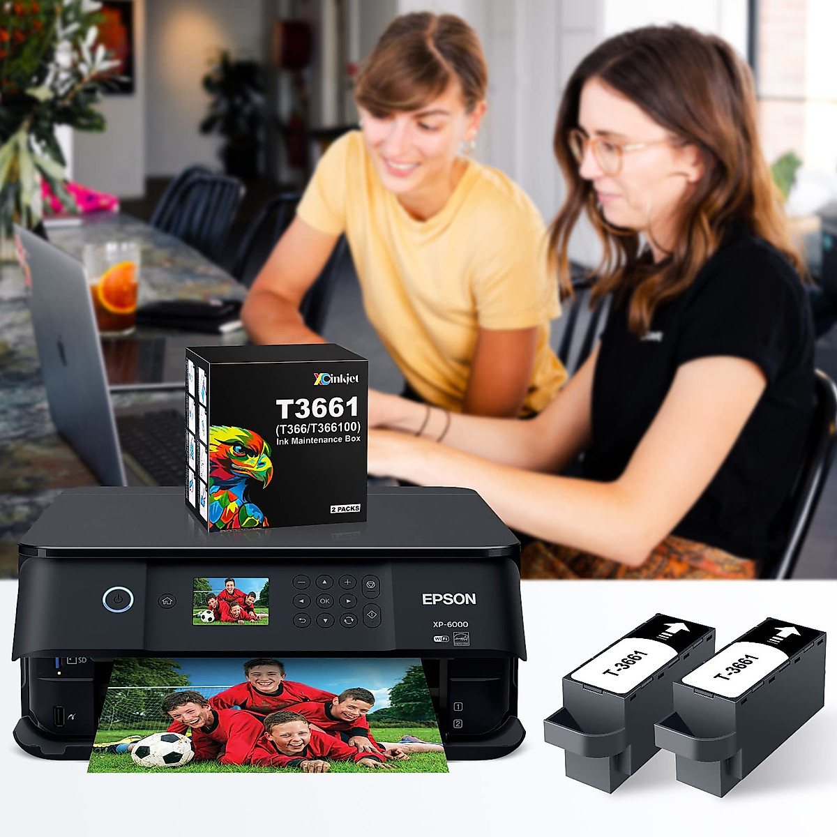 Xcinkjet T3661 T366100 Ink Maintenance Box for XP-15000 XP-6100 XP-970 XP-8700 XP-8800 XP-6000 XP-8600 XP-8500 Printer(2 Packs)