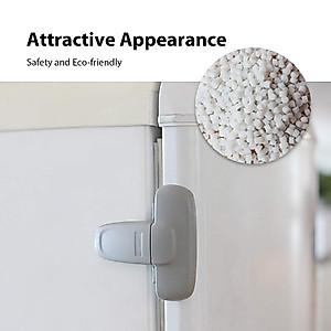 EUDEMON 1 Pack Oven Door Lock(White) & 1 Pack Freezer Lock(Grey) Bundle