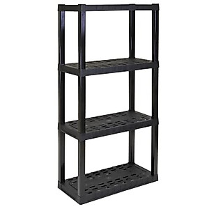 4-Shelf Adjustable, Heavy Duty Storage Shelving Unit (150 lbs Loading Capacity per Shelf), Organizer Rack, Black 56" H x 14" D x 30" W