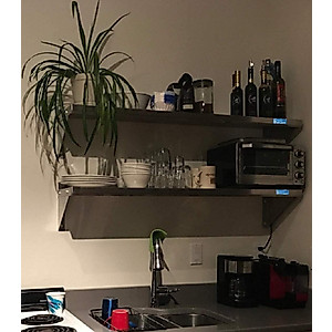 AmGood 14" x 60" Stainless Steel Wall Shelf | Appliance & Equipment Metal Shelving | Kitchen, Restaurant, Garage, Laundry, Utility Room | Heavy Duty | Squared Edge | NSF Certified