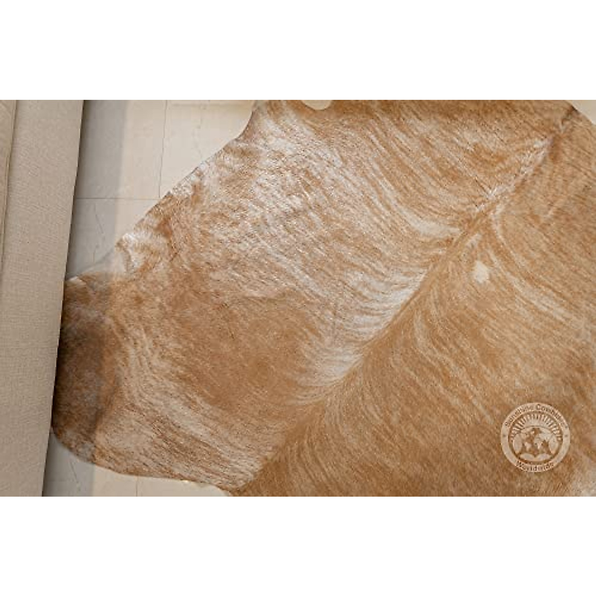 Genuine Palomino Beige Cowhide Rug 6 x 7-8 ft. 180 x 240 cm