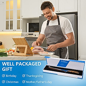 Filet Knife For Fish (7CR17MOV) - (7 inch) Stylish Fillet Knife For Family - Fillet Knife For Meat - Reliable Fishing Knives for Indoor Outdoor - Best Fillet Knife wooden handle- Fish Knife Filleting