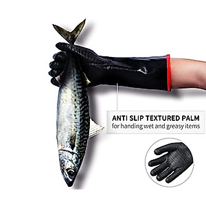 BBQ Grill Gloves/Oven Mitts Heat Resistant - 14 Inch 1472℉ Barbecue Gloves Heat Proof for Men & Women - Smoker Gloves for Grilling - Waterproof/Fireproof/Oil Resistant
