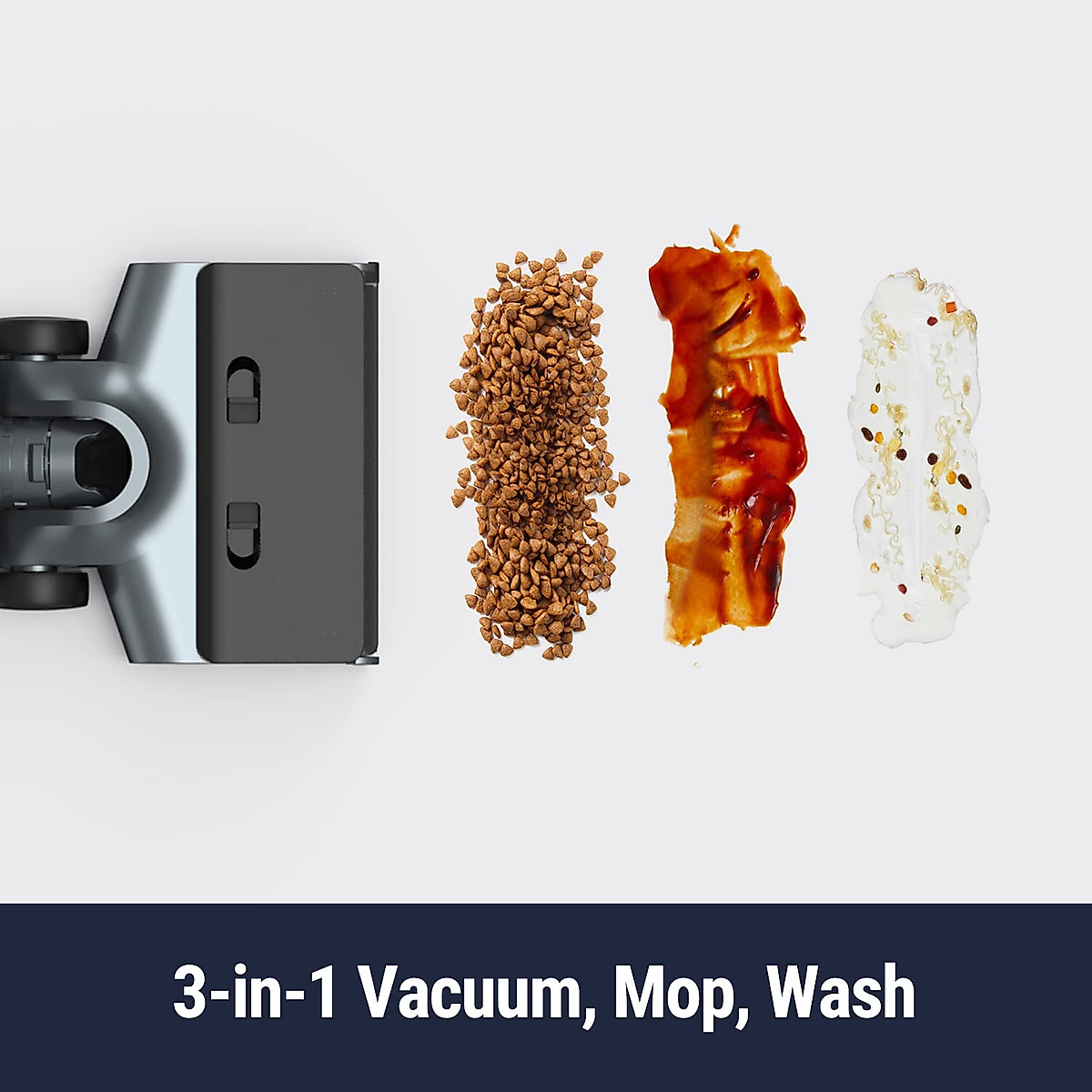 OSOTEK Cordless Wet Dry Vacuum Mop Combo - Unique 180° Flat Wide Floor Brush for Pet Hair, Footprints & Household Messes