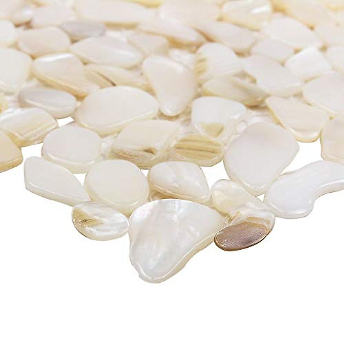 Ivy Hill Tile Pacif White Pebbles 11.81 in. x 11.81 in. Pearl Shell Mosaic Backsplash, Kitchen, Bathroom, Wall Tile (0.97 Sq. Ft. Sheet)