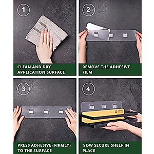 ROYAL CRAFT WOOD Shower Caddy Bathroom Shelf, Bathroom Storage Organizer, Shower Shelf with 2 Hooks, Water & Rust Resistant Iron Basket, Quick & Easy Adhesive Installation for Home & Bathroom Use