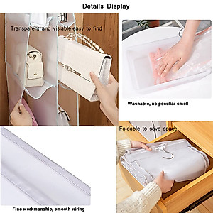 Hanging Purse Organizer MultiPurpose Handbag Storage Bag Dustproof Waterproof Closet Organization Bag DoubleSide 6 Pockets, Blue