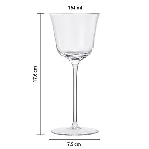 Vintage Crystal Nick & Nora/Wine Coupe Glasses - Set of 2 - Clear Radiance - Cocktails, Wine, Whiskey, Gin, Cocktail Glass - Hand Blown Classy Glass - Timeless Art Deco Design - Long Stemmed (5 OZ)