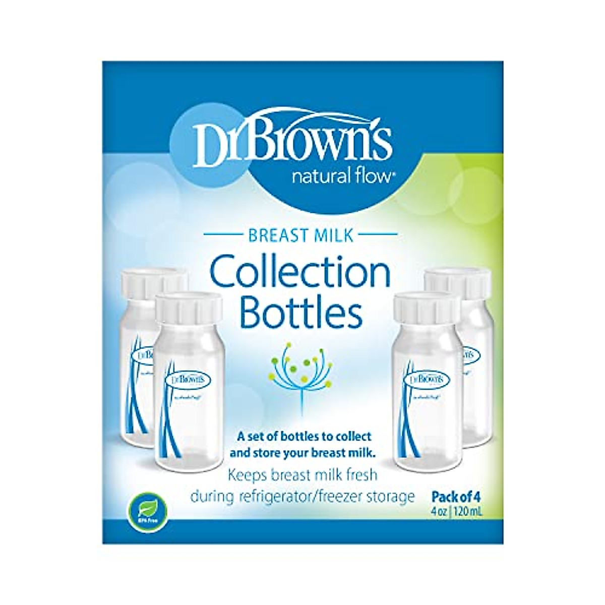 Dr. Brown's Breastmilk Storage and Collection Bottles - 4 Oz (Pack of 4)