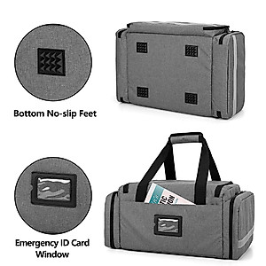 Trunab First Responder Bag Empty, Professional Medical Supplies Bag First Aid Kits Bag with Inner Dividers for Home Health Nurse, Community Care, EMT, EMS, Bag Only, Grey - Patented Design