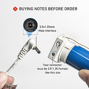 Rollerhouse 8.4V 1A Li-ion Battery Charger Power Adapter for 7.2V,7.4V 8.4V Device, with LED Indicator 3.5x1.35mm Male Plug Connector, L=118", White