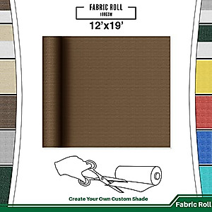 Goleray 12'x19' Sun Shade Fabric for Pergola Cover Porch Screen Sunshade Cloth 95% UV Block Shade Fabric Roll (Brown)