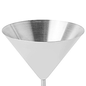 G.E.T. SW-1612-SS-EC Stainless Steel Metal Martini Glasses, 12 Ounce (Set of 4)
