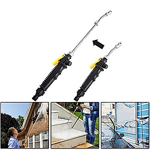 Radorock Portable High Pressure Power Washer Water Gun Watering Wand Sprayer 3/4" Hose Nozzle High Pressure Jet Washer for Outdoor Garden Car Window Washing,2 Nozzles Switch Modes (48cm)