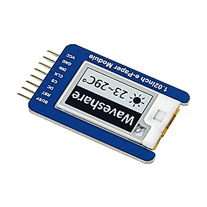 waveshare 1.02inch E-Ink Display Module Compatible with Raspberry Pi4B/3B+/3B/2B/B+/A+/Zero/Zero W/WH/Zero 2W 128×80 Resolution Black/White Dual-Color SPI Interface Supports Partial Refresh