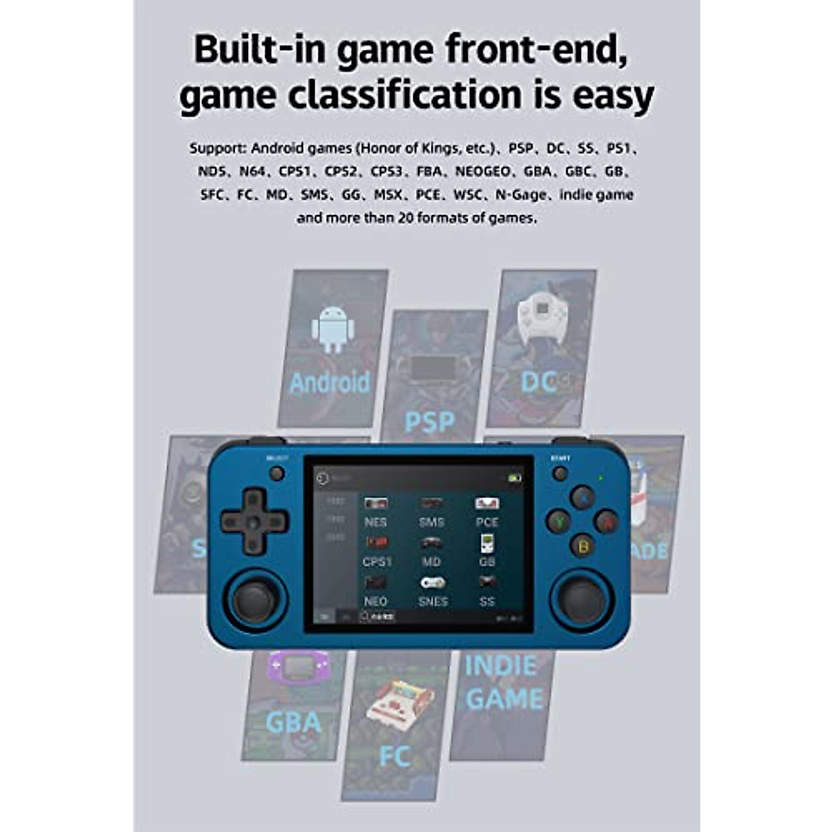 RG353M Metal Retro Game Handheld Game Console with Android 11 64bit Linux System 3.5’’ IPS Touch Screen Built-in 64G TF and Hall Joystick