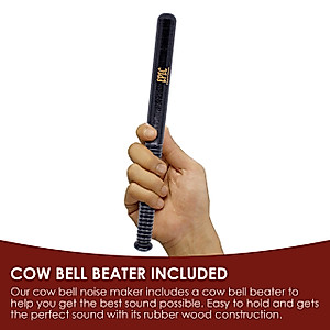 Epic Creations Cow bell with Handle-7 Inch Cow Bell Noise Maker, Cowbell Beater Stick, Cheering Bell for Football Games, Cow Bells for Sporting Events (Antique Copper)