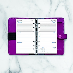 Filofax Refill, Personal/Compact Size, Week-to-View, White Paper, Ruled, English, 2022 (C68418-22)