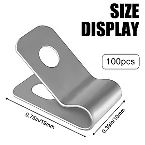 100 Pcs Fence Wire Clamps Livestock Fencing Clips Agricultural Fencing Stainless Steel Wire Clips for Mounting 12-16 Gauge Welded Wire to Wood, Metal or Vinyl