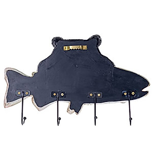 Pine Ridge Fish and Bear Key Holder - Wall Mounted Hangers with Hooks for Keys, Jackets, Towels and Decoration