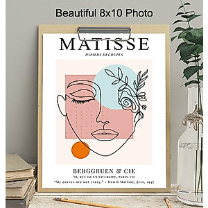Matisse Wall Art - 8x10 Matisse Poster - Matisse Print - Line Art Decor - Minimalist Wall Art - Abstract Art - Aesthetic Pictures - Mid Century Modern Wall Art - Henri Matisse - Minimal Wall Art