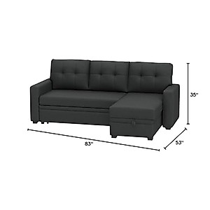 Devion Furniture Russ Sofabed, Dark Gray