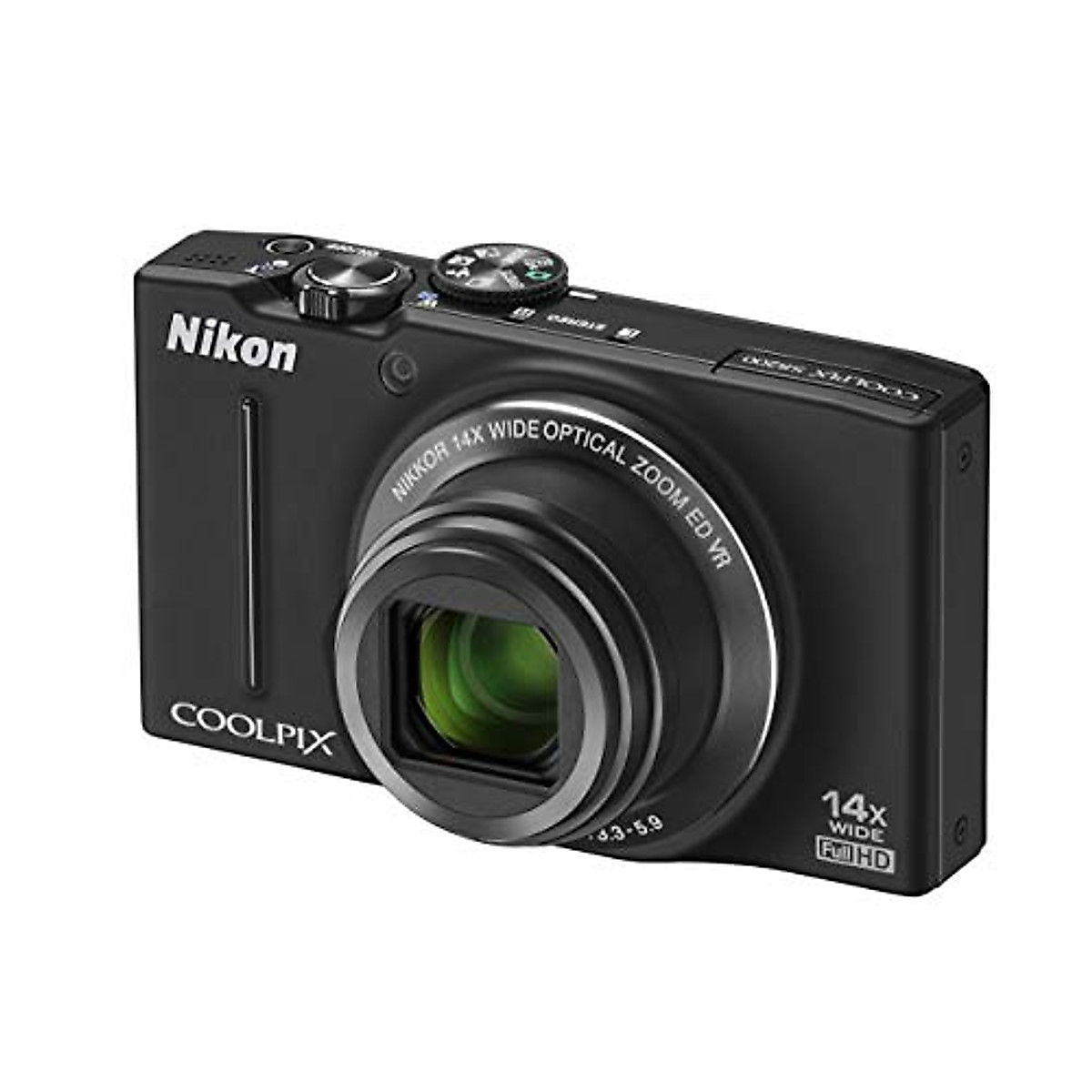 Nikon COOLPIX S8200 16.1 MP CMOS Digital Camera with 14x Optical Zoom NIKKOR ED Glass Lens and Full HD 1080p Video (Black) (Discontinued by Manufacturer) (Renewed)