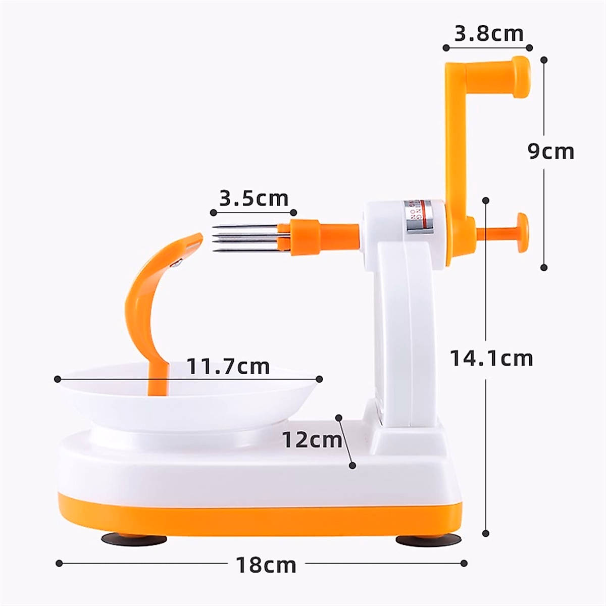 LKL Spiral Apple Peelers Rotating Hand Crank Peeler Fruit Potato Peeling Machine Fixed Suction Cup Stainless Steel Kitchen Peeling Tool