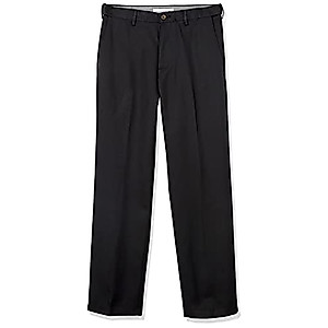 Amazon Essentials Men's Classic-Fit Expandable-Waist Flat-Front Dress Pant, Black, 34W x 32L