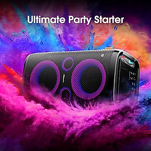 Hisense Ultimate Wireless Outdoor/Indoor Party Speaker with subwoofer, 2.0CH, 300W, IPX4 Waterproof,15 Hour Long-Lasting Battery, Bluetooth5.0, DJ and Karaoke Mode (HP100)