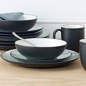 Noritake Colorwave Graphite Bowl, Soup/Cereal, 7", 27 oz., Set of 4 in Black/Graphite