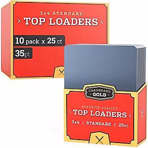Cardboard Gold - 35pt Top Loaders for Cards - 250 Count - Premium 3x4 Inch Trading Card Toploaders - Protect Your Baseball and Sports Cards with These Crystal Clear Hard Plastic Sleeves Protectors
