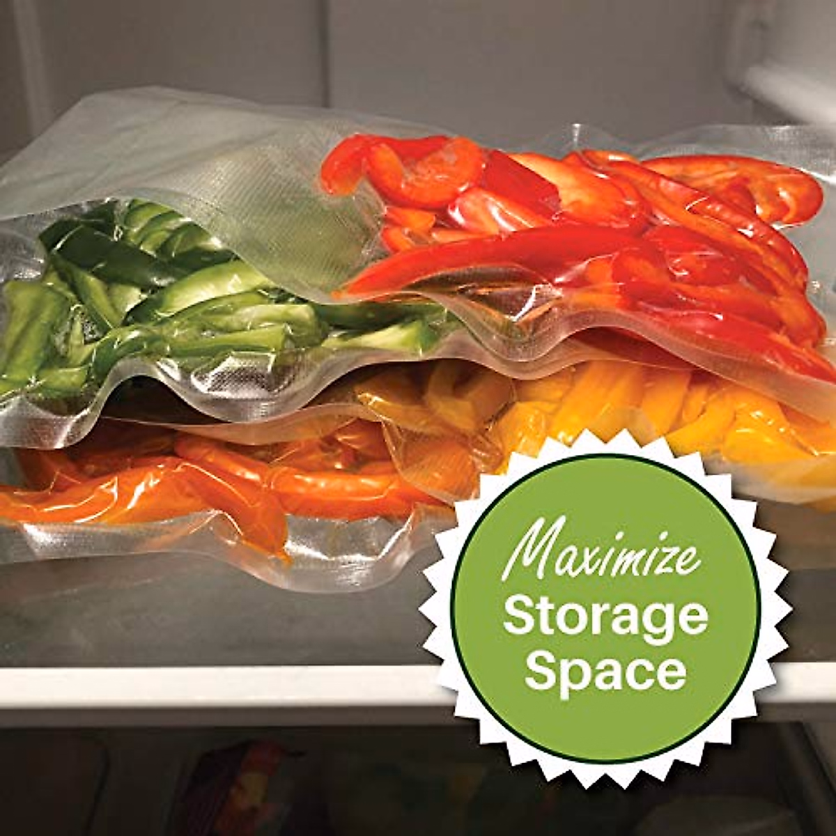 FoodVacBags 2 Rolls 8-Inch-by-50-Foot Vacuum Food Sealer Bags - Compatible with Foodsaver - Embossed Commercial Grade, Make Own Size for Sous Vide or Storage (8" x 50')