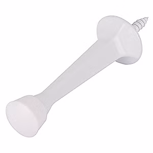Rocky Mountain Goods Rigid Door Stop White - Heavy Duty Solid Door Stop with Quiet Rubber Tip - Quieter Than Spring Door Stops - Easy Install -Baby Proof Non Removable end (10)