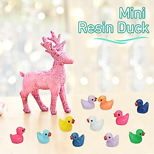Rachan130 Pcs Mini Ducks Bulk Resin Duck Figurines for Miniature Landscape Garden Aquarium Potted Accessories Home Prank Game Dollhouse Decor Office Decompression