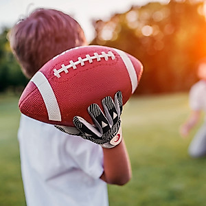 SPOMAT Youth Football Gloves Kids Silicone Grip Receiver Gloves with Super Stick Ability for Best Game Experience, Rocket Black M/L