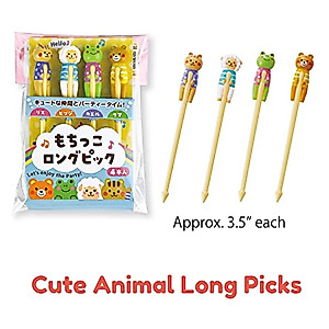 OTSUMAMI TOKYO Bento Box Accessories 4 Kinds Set, Super Cute 3 Sizes Mini Container, Kawaii Decoration Sheets, 8 pcs dolphin Picks, 4 pcs Animal Long Picks, Japanese 4 Lunch Box Decor Set