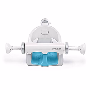 Summer Infant My Bath Seat Soft Support (Aqua ) – Contoured Bath Seat for Children Transitioning to the Adult Bathtub – Features Drain Holes, Sure & Secure Suction Cups, and Spacious Open-Side Design