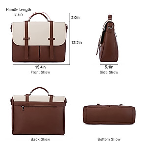 LOVEVOOK Laptop Bag for Women 15.6 inch,Leather Messenger Bag for Women,Large Waterproof Laptop Tote Computer Work Teacher College Bag Bookbag,Cute Womens Briefcase Satchel Purse Handbag Shoulder Bag