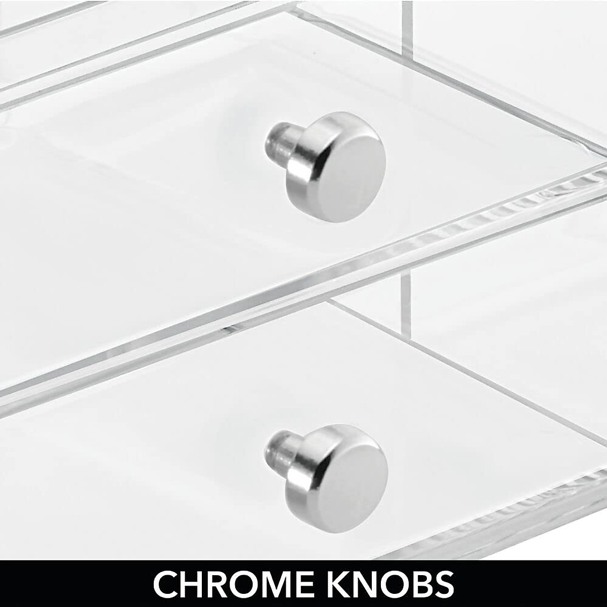 mDesign 2 pc. Set Stackable Eyeglass Organizer Holder for Sunglasses, Eyeglasses, Reading Glasses - 2 Divided Drawers, Clear