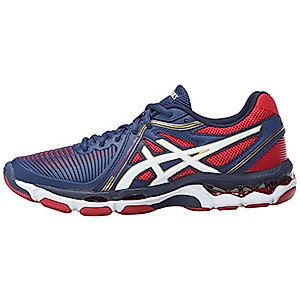 ASICS Women's Gel-Netburner Ballistic Volleyball Shoe, Estate Blue/White/True Red, 13 M US