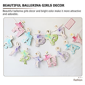 Abaodam 2 Sets Happy Birthday Banner Ballerina Dance Banner Ballet Girls Garland Bunting Banner for Kids Girls Birthday Baby Shower Bridal Shower Party Decorations